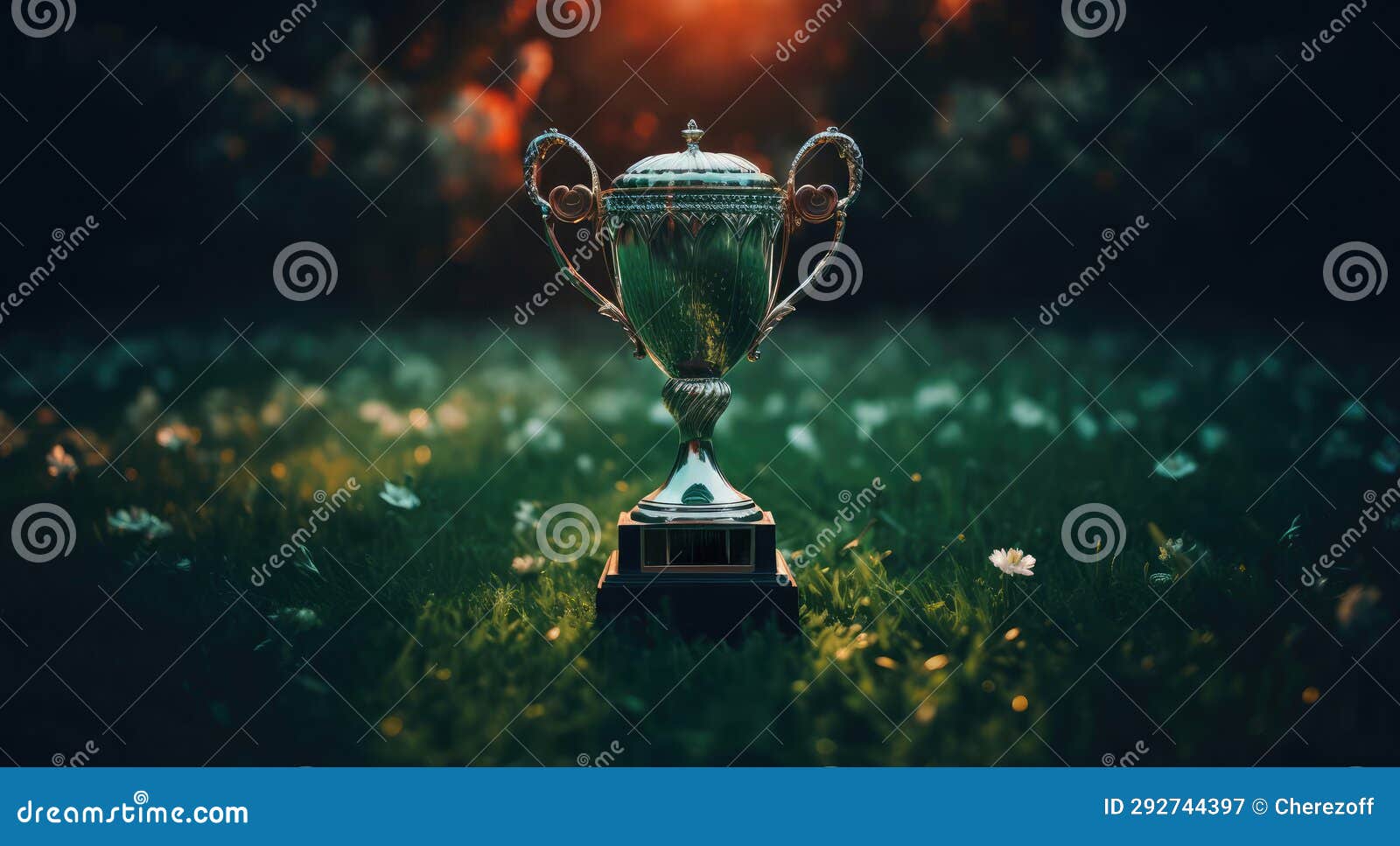The Winner S Cup Stands in the Grass Stock Image - Image of grass ...