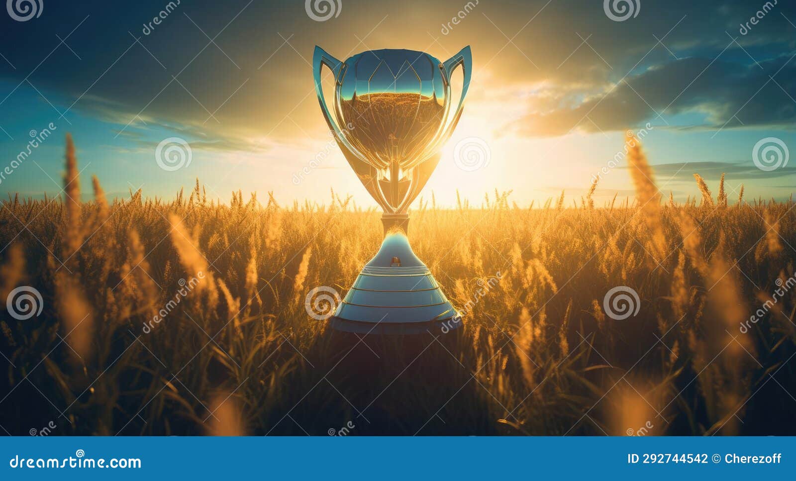 The Winner S Cup Stands in the Grass Stock Photo - Image of player ...