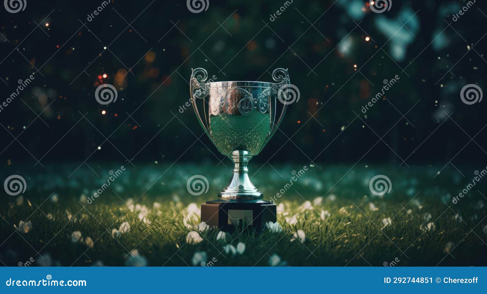 The Winner S Cup Stands in the Grass Stock Image - Image of celebration ...