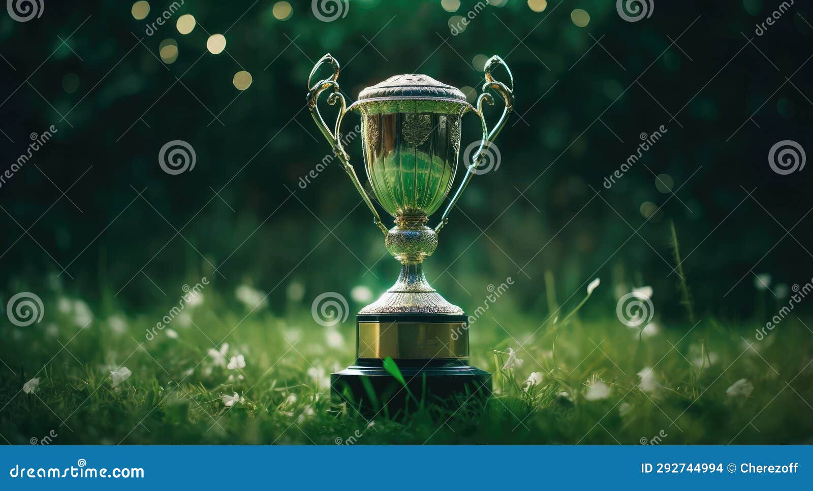 The Winner S Cup Stands in the Grass Stock Photo - Image of match ...