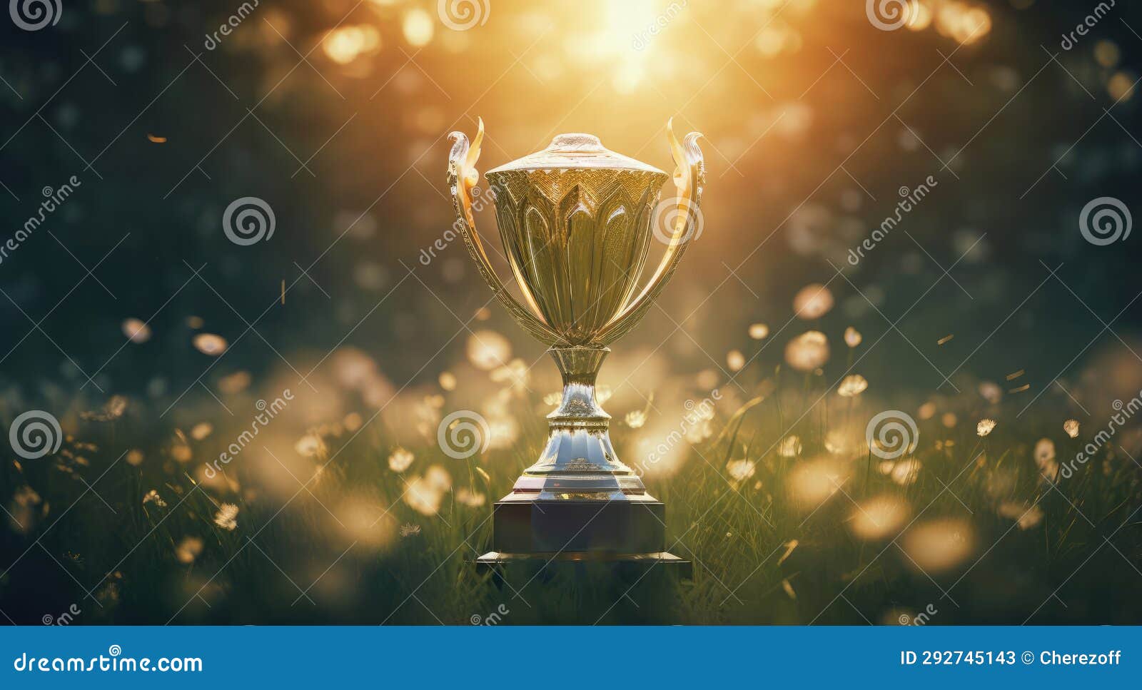 The Winner S Cup Stands in the Grass Stock Image - Image of soccer ...