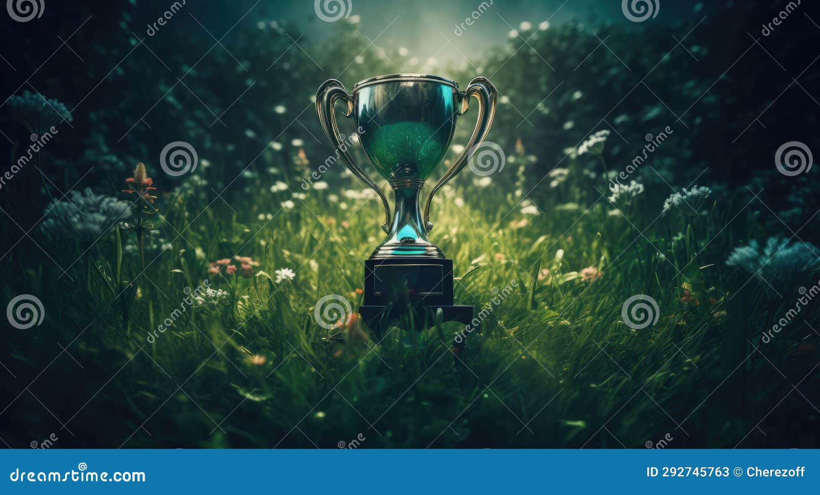 The Winner S Cup Stands in the Grass Stock Image - Image of ...