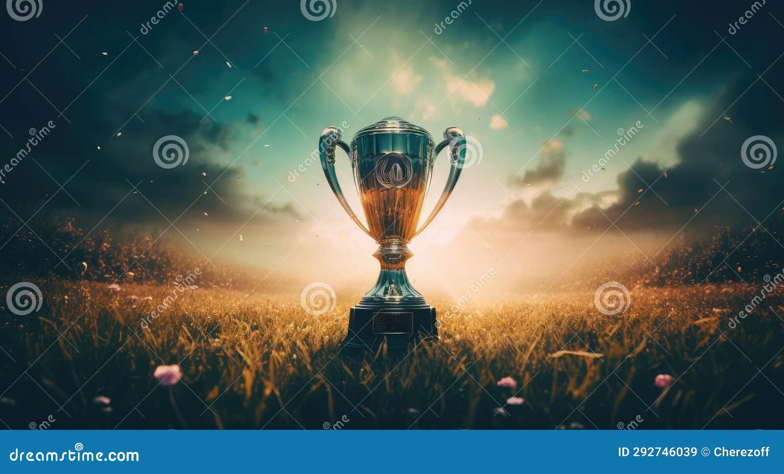 The Winner S Cup Stands in the Grass Stock Image - Image of player ...