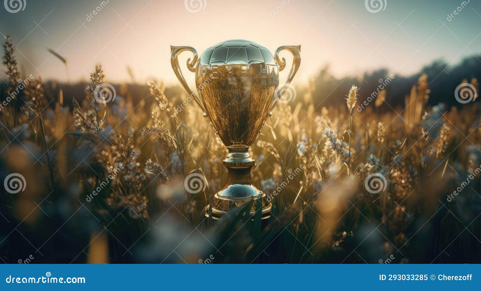 The Winner S Cup Stands in the Grass Stock Image - Image of trophy ...