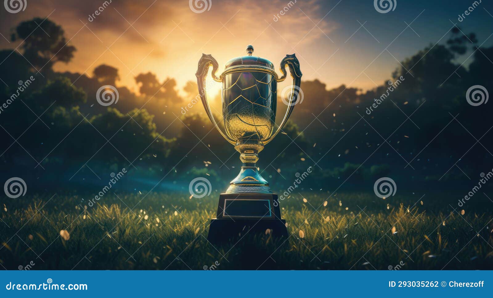 The Winner S Cup Stands in the Grass Stock Photo - Image of event ...