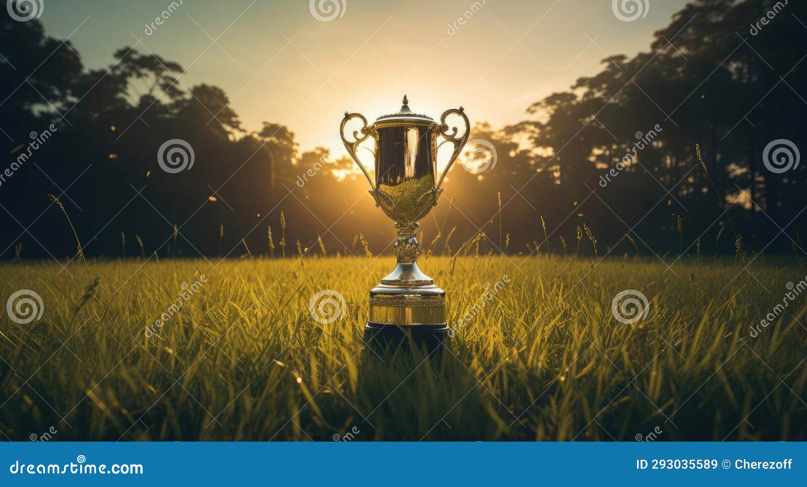 The Winner S Cup Stands in the Grass Stock Image - Image of grass ...