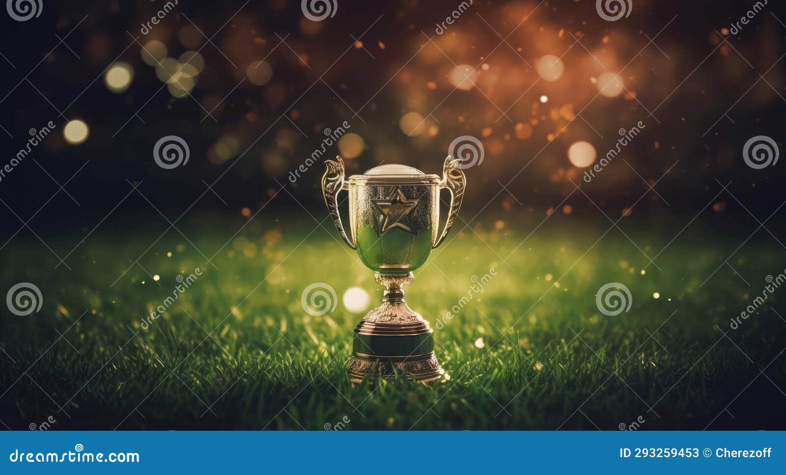 The Winner S Cup Stands in the Grass Stock Image - Image of symbol ...