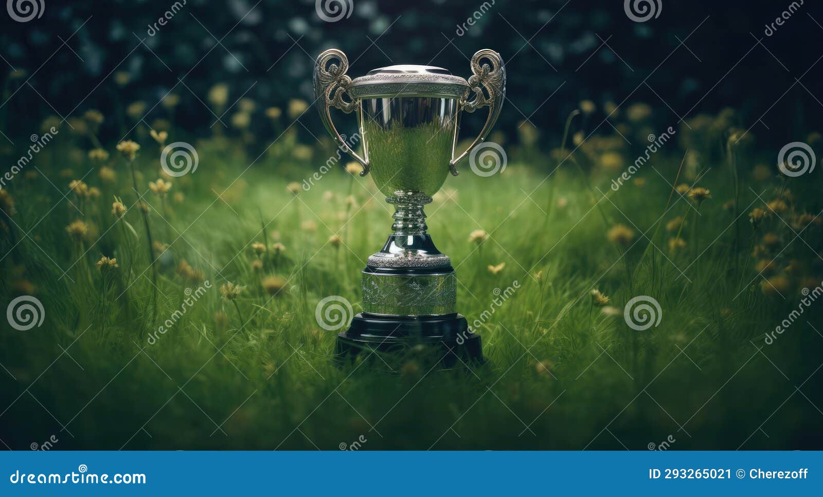 The Winner S Cup Stands in the Grass Stock Image - Image of abstract ...