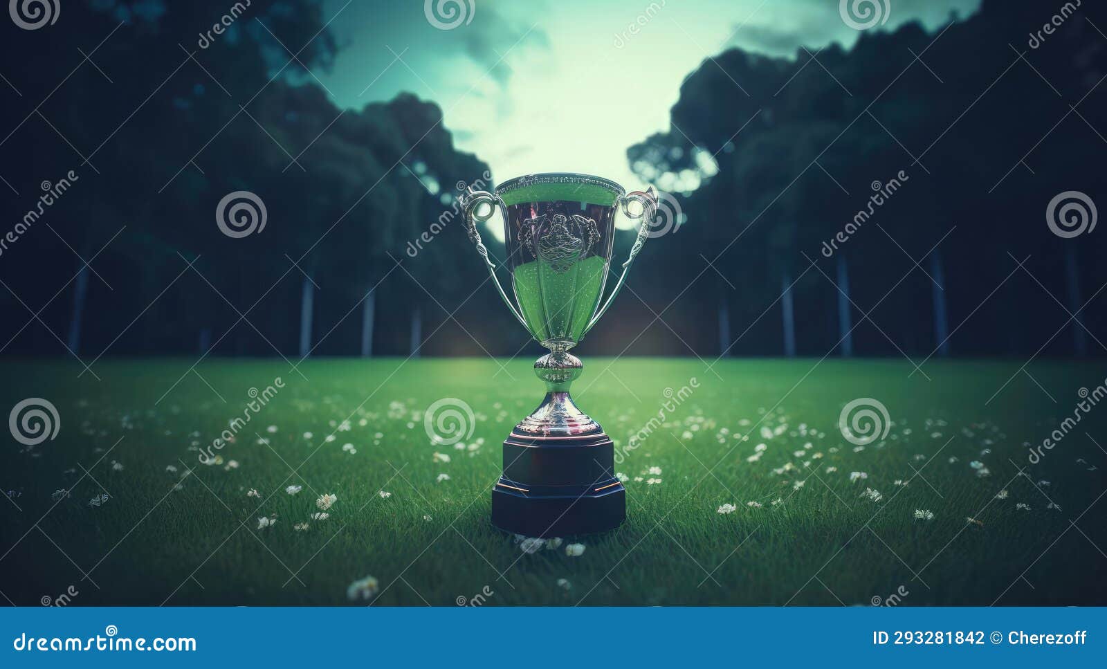 The Winner S Cup Stands in the Grass Stock Photo - Image of success ...