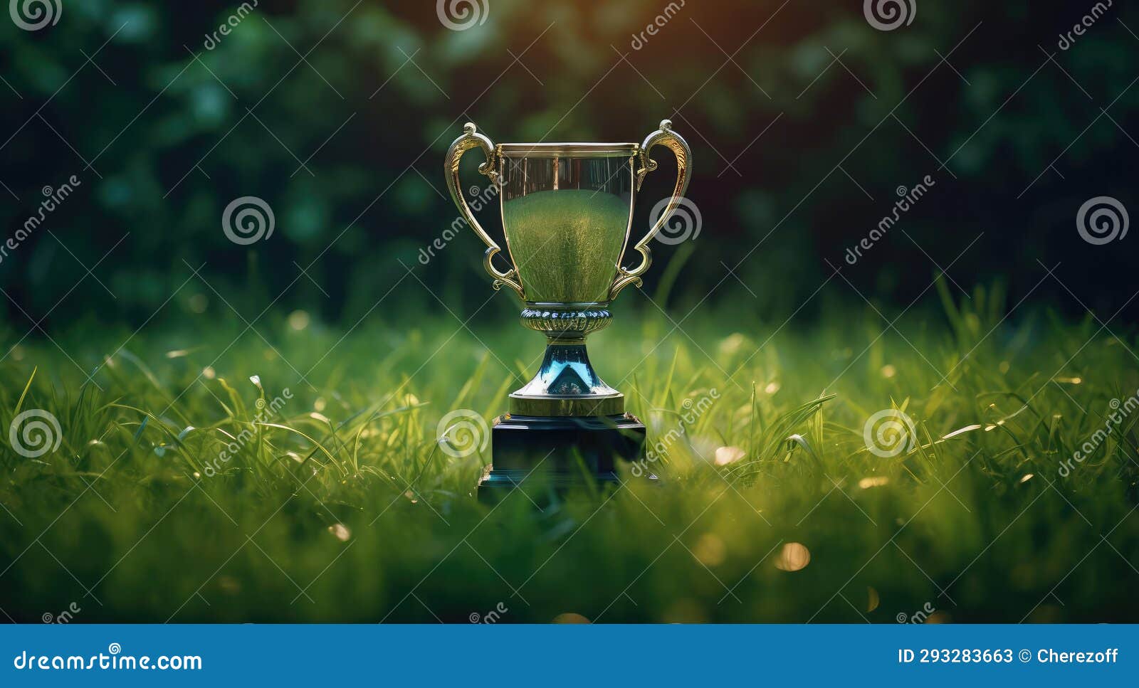 The Winner S Cup Stands in the Grass Stock Image - Image of ...