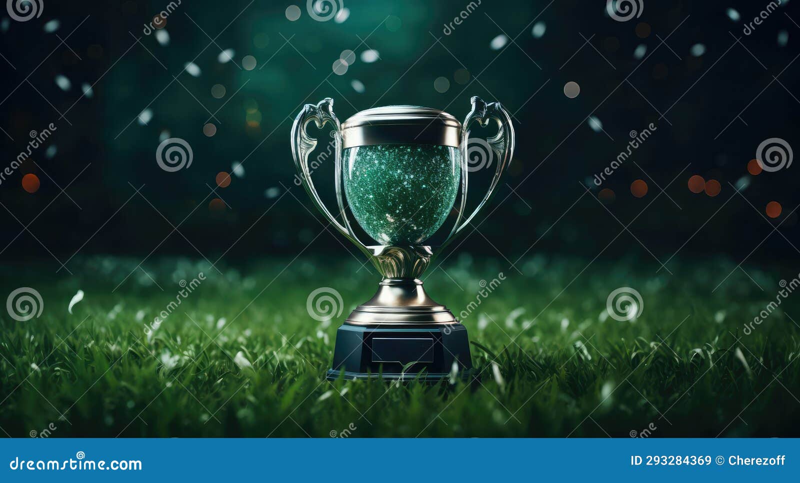 The Winner S Cup Stands in the Grass Stock Image - Image of ball ...