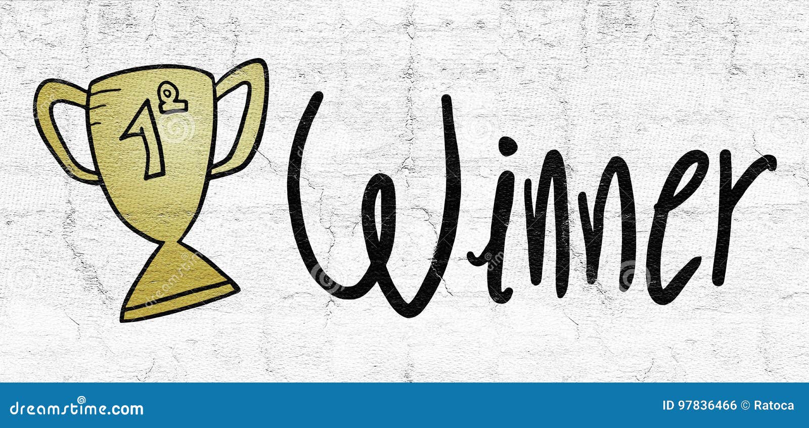 Winner sign stock illustration. Illustration of trophy - 97836466