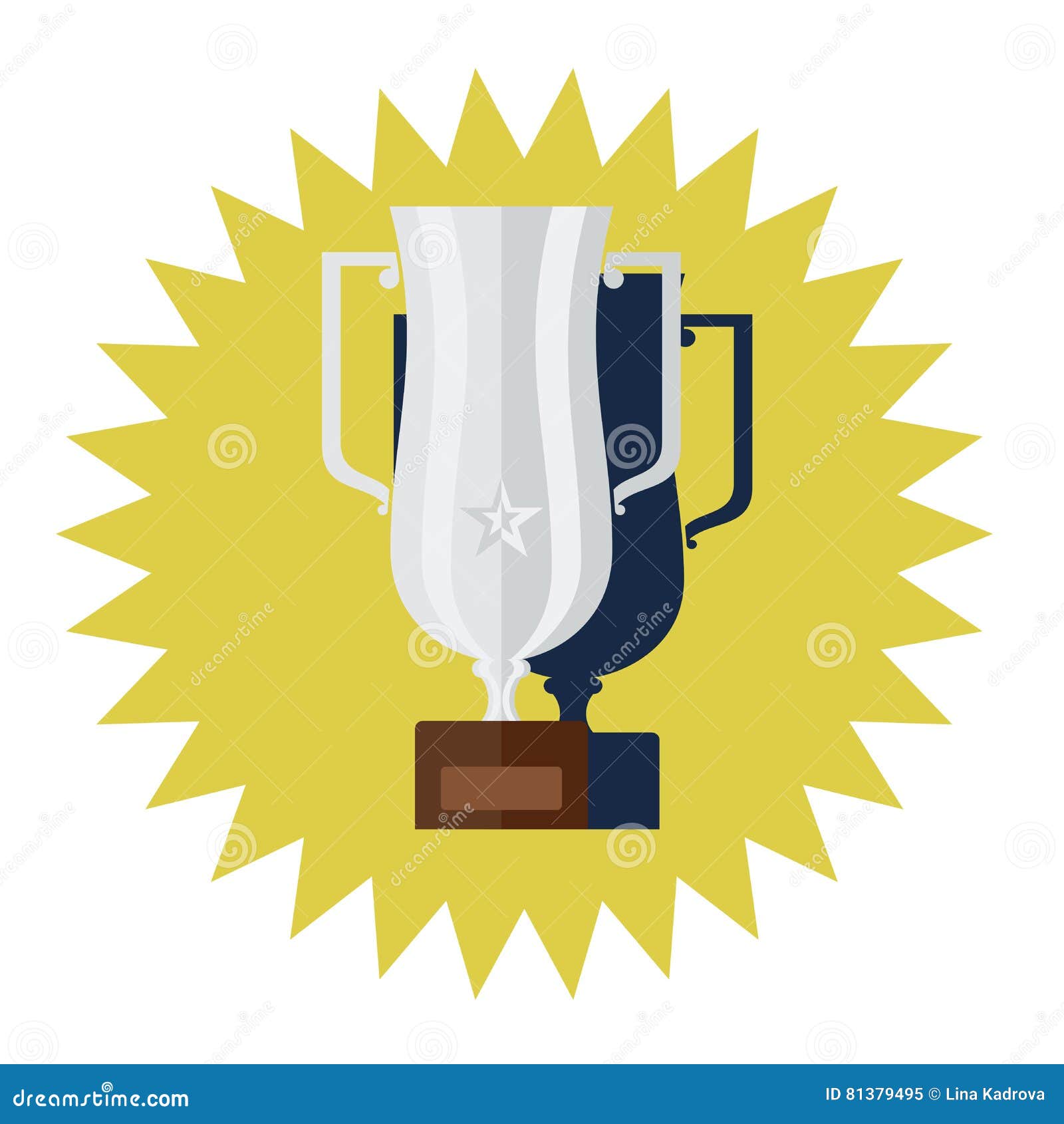 Winner Silver Cup Flat Design Vector Stock Vector - Illustration of ...
