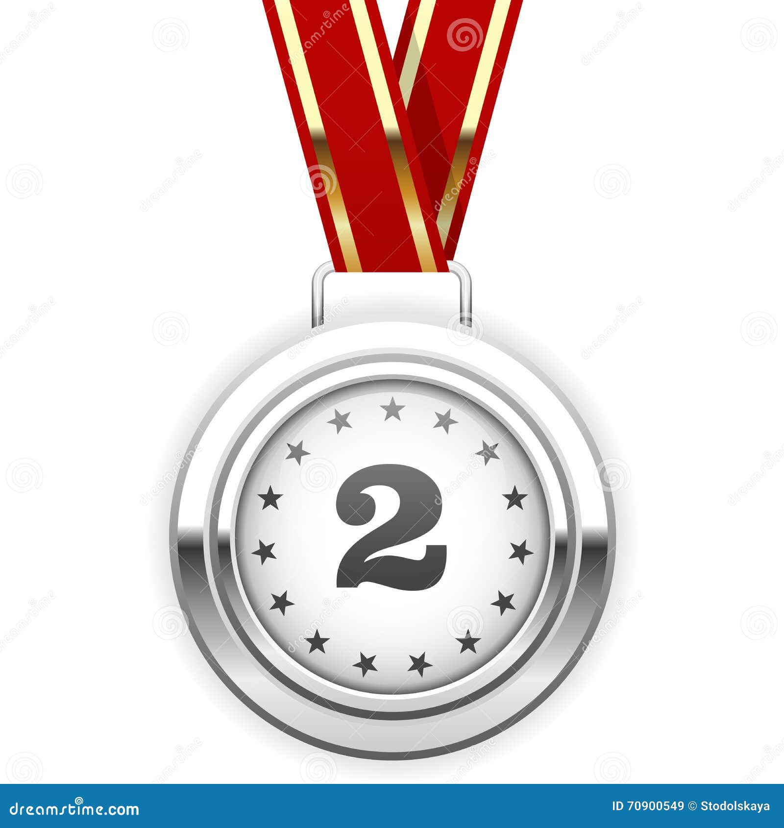 Winner Silver Medal on Ribbon Stock Vector - Illustration of hanging ...