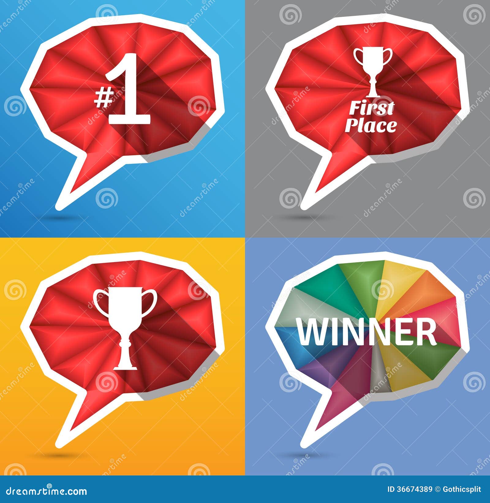 Winner speech bubbles stock vector. Illustration of bright - 36674389