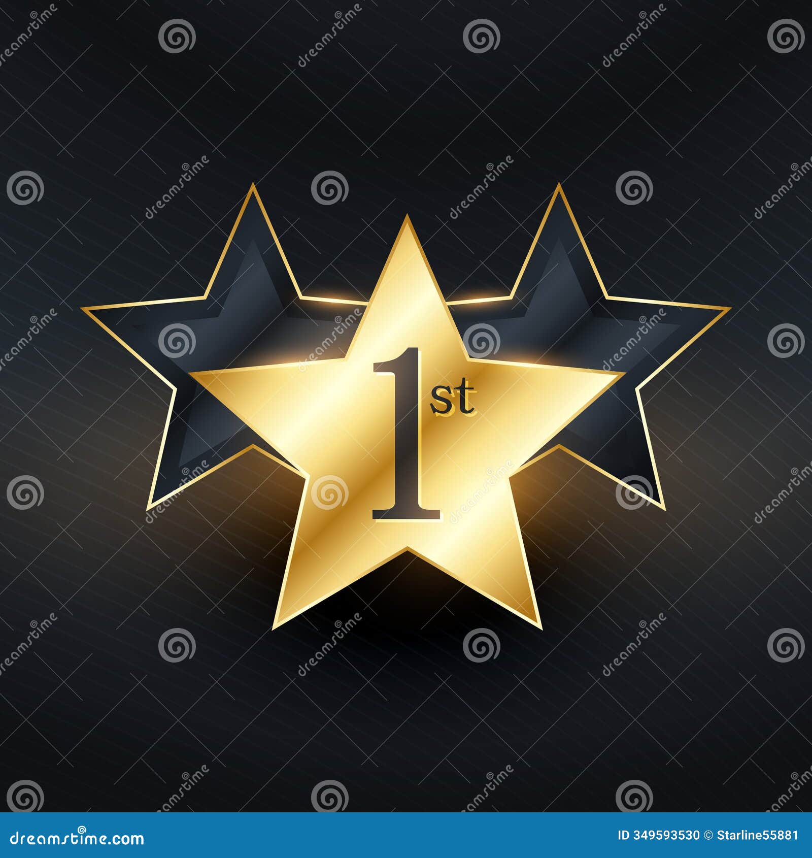 Winner 1st Star Label Design Stock Vector - Illustration of golden ...