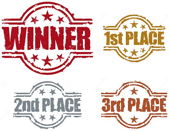 Winner Stamp stock vector. Illustration of rank, third - 27633618
