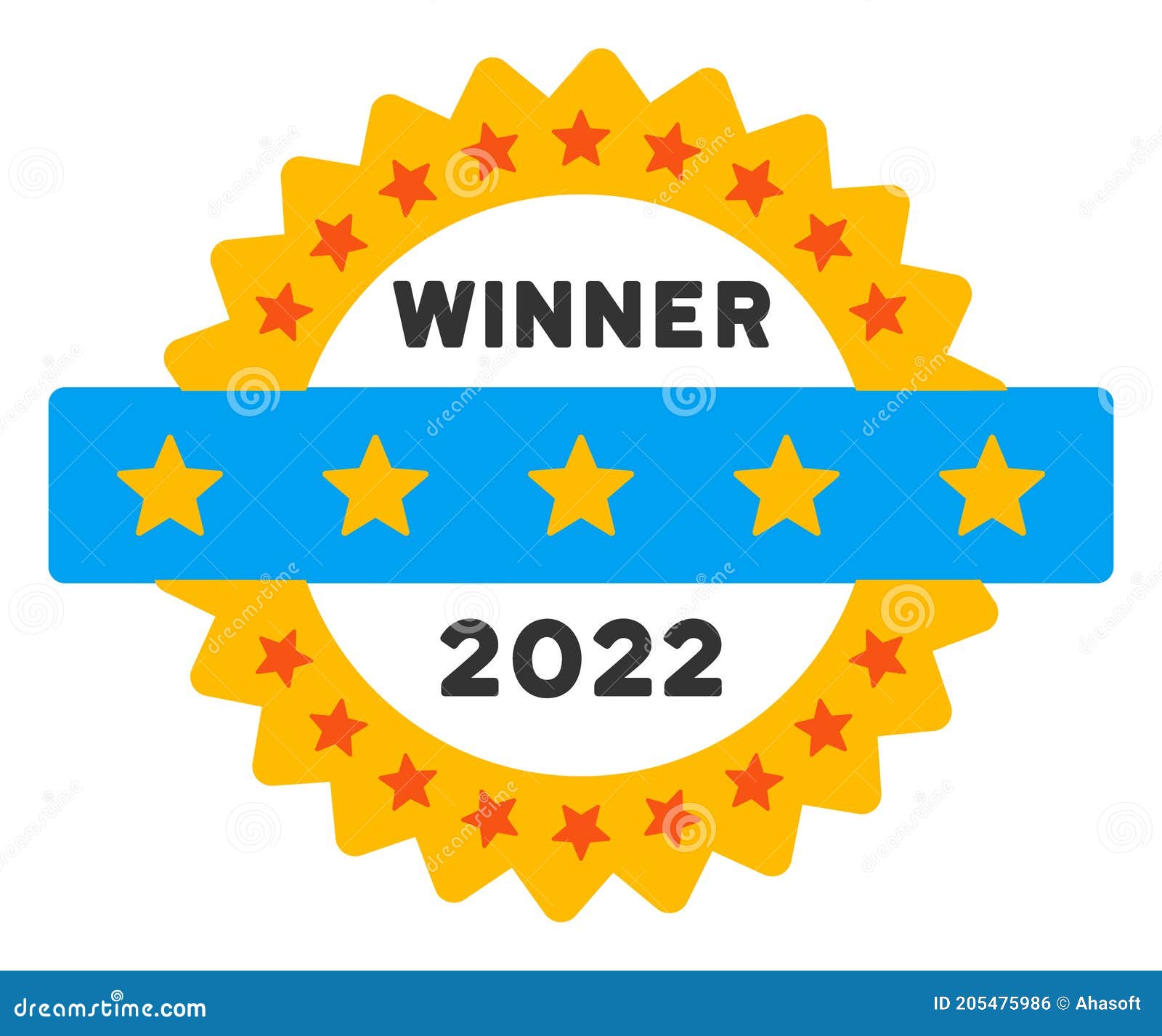 2022 Winner Stamp Vector Flat Icon Stock Illustration - Illustration of ...