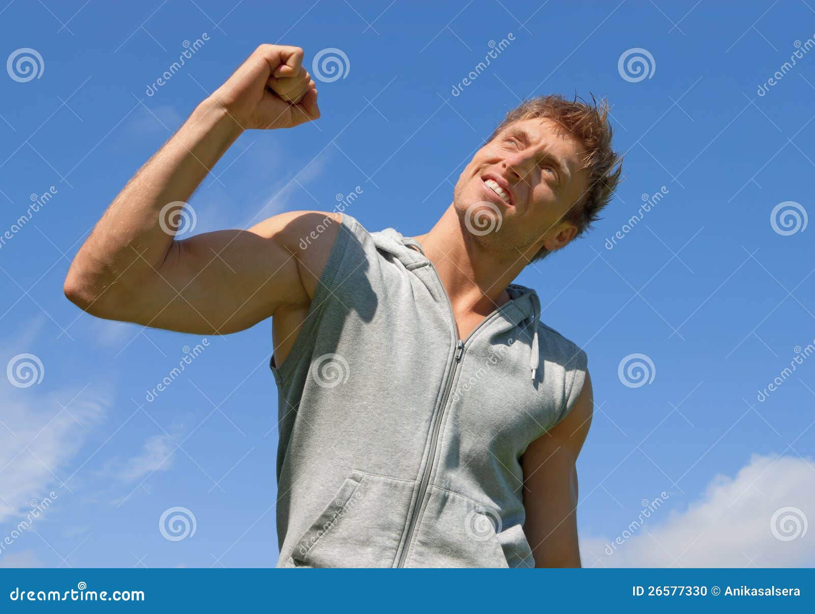 The Winner. Successful and Energetic Young Man. Stock Photo - Image of ...