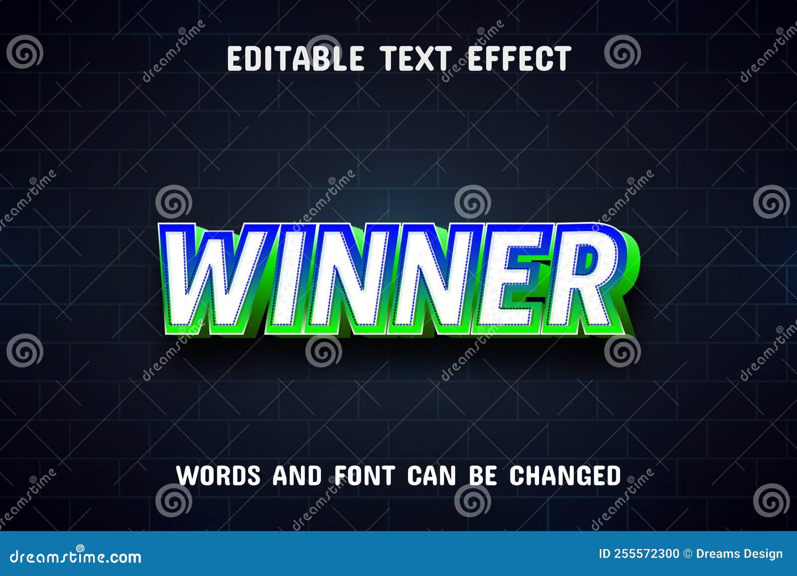 Winner Text - Editable Text Effect Stock Vector - Illustration of ...