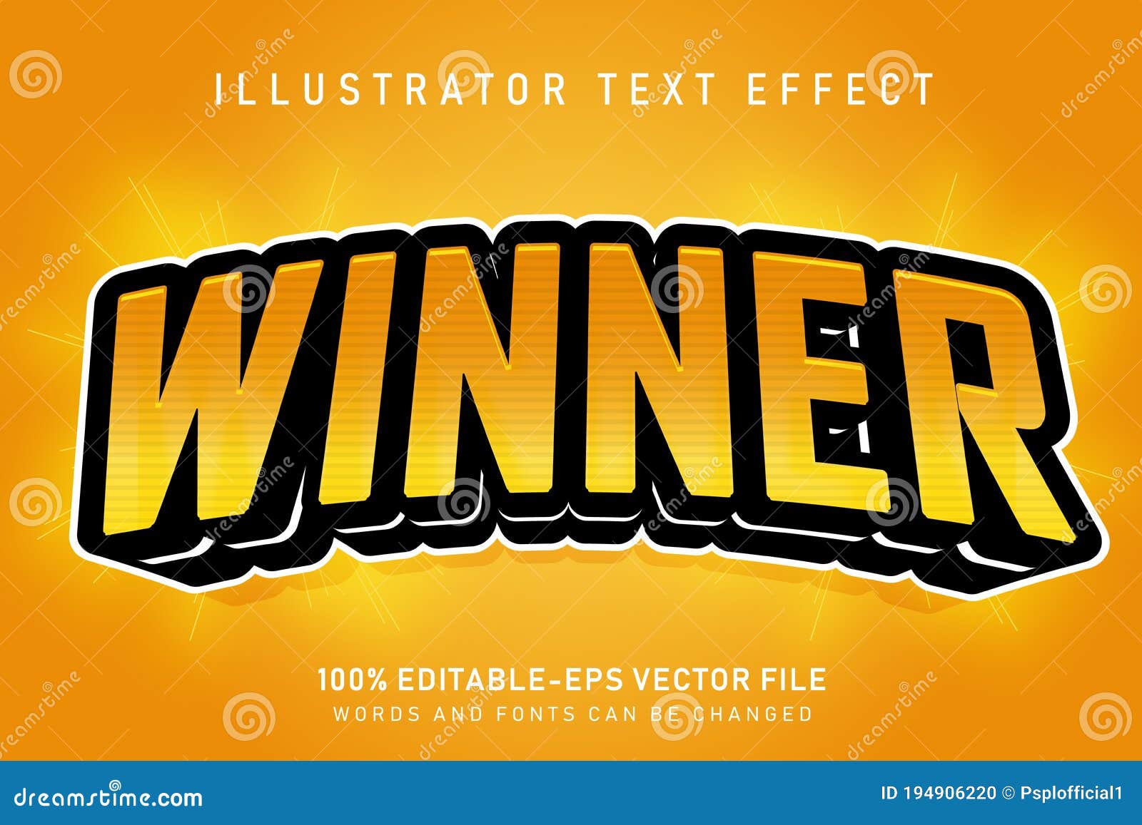 Winner Text Effect Design Vector Stock Illustration - Illustration of ...