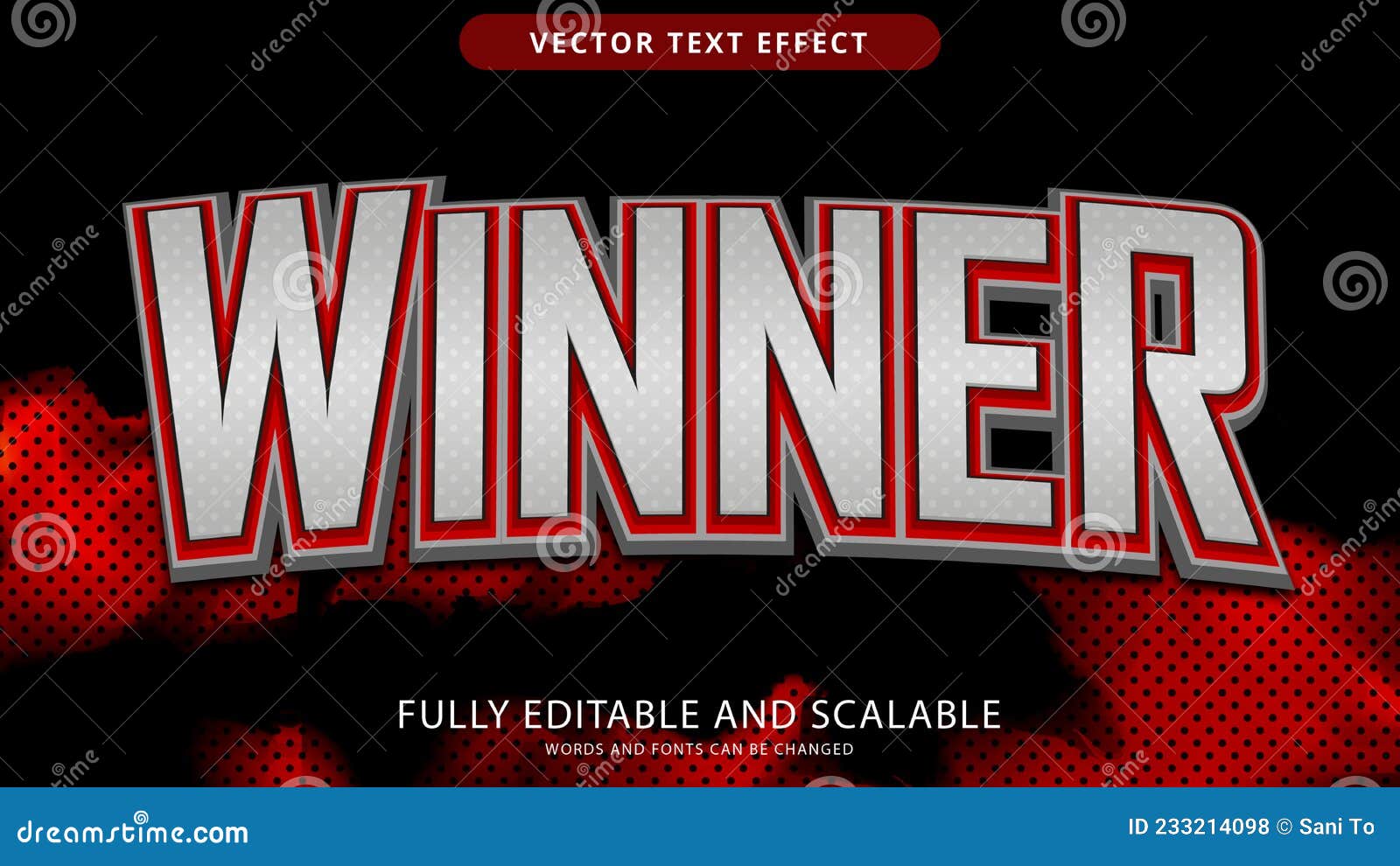 Winner Text Effect Editable Eps File Stock Vector - Illustration of ...