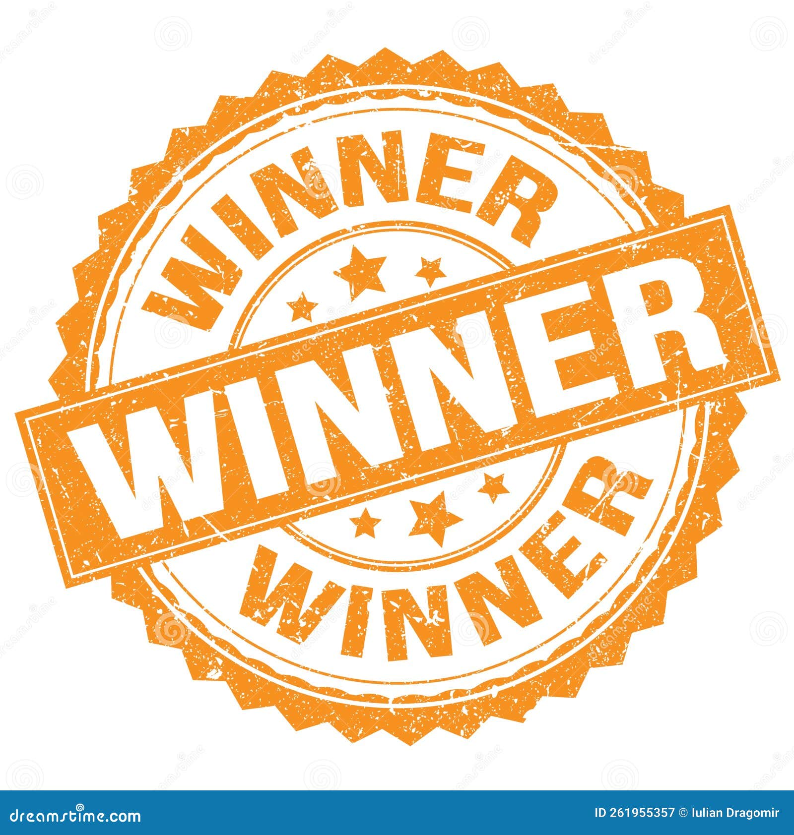 WINNER Text on Orange Round Stamp Sign Stock Illustration ...