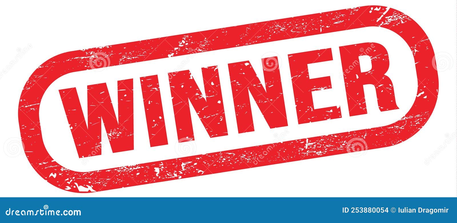 WINNER, Text on Red Rectangle Stamp Sign Stock Illustration ...