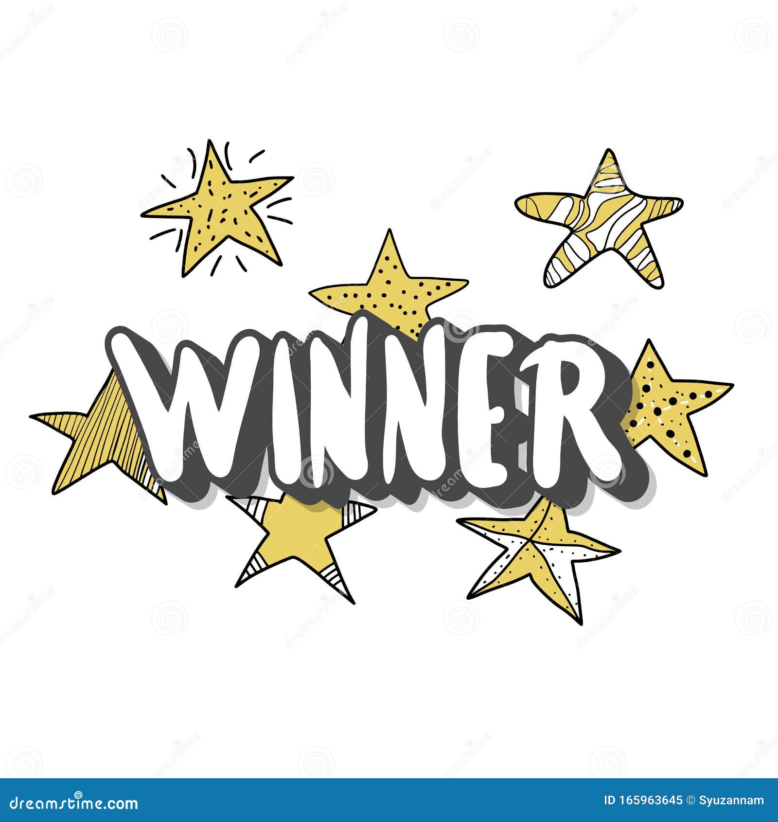 Winner Text with Stars Shape. Vector Illustration Stock Vector ...