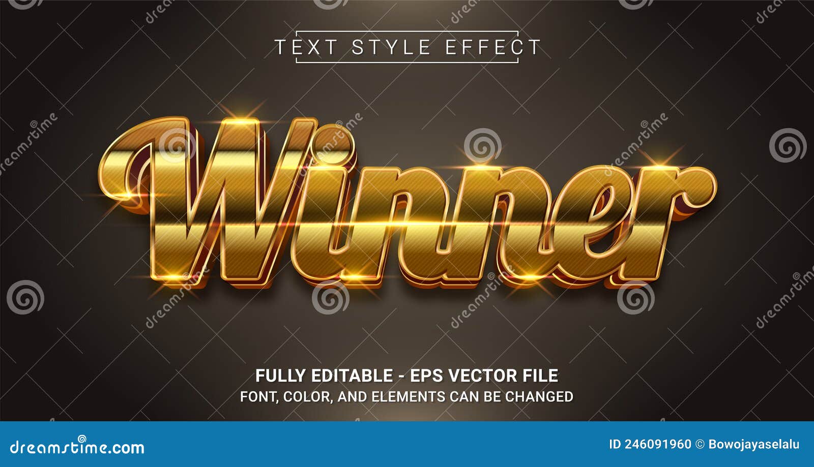 Winner Text Style Effect. Editable Graphic Text Template Stock Vector ...
