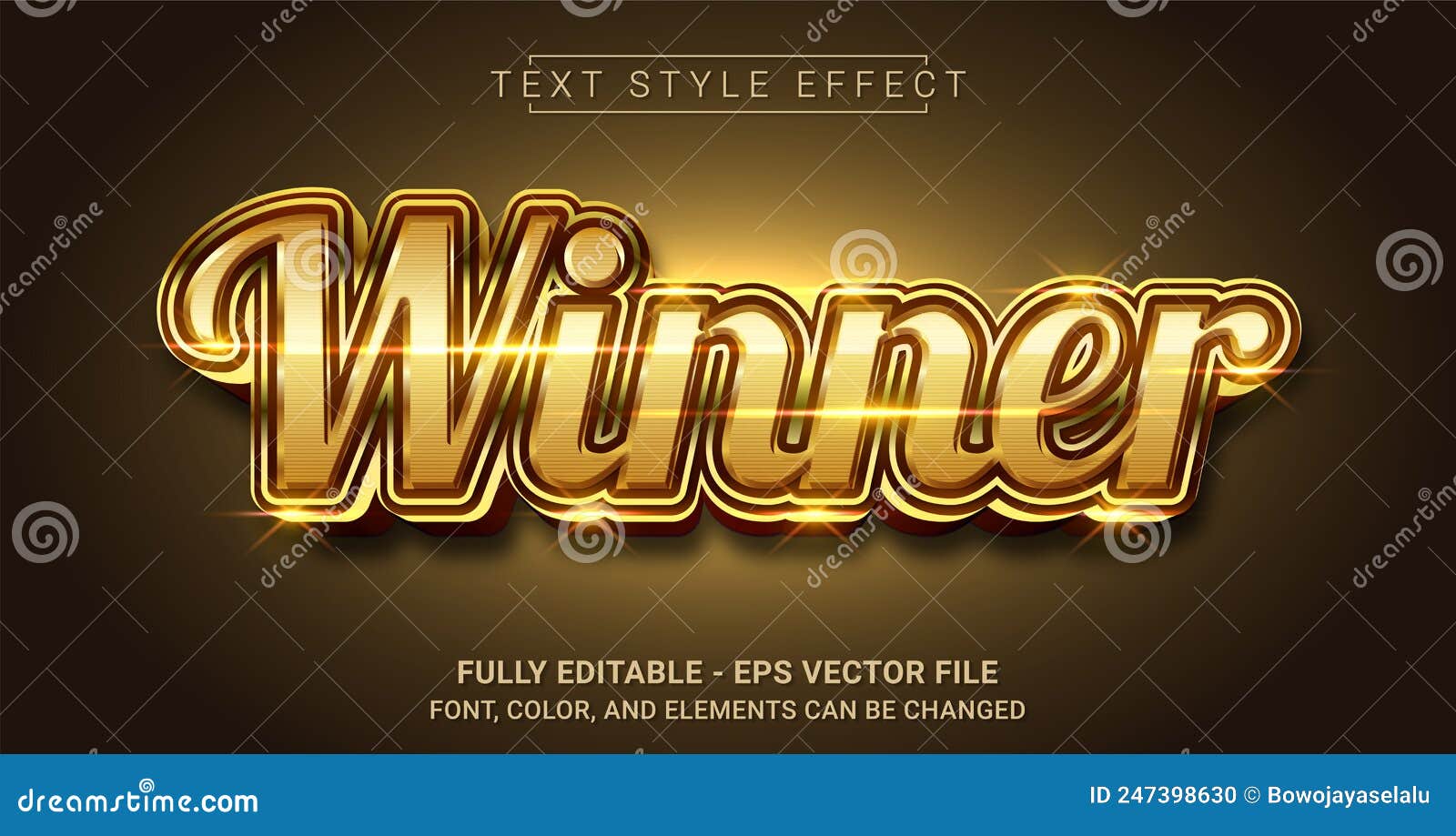 Winner Text Style Effect. Editable Graphic Text Template Stock Vector ...