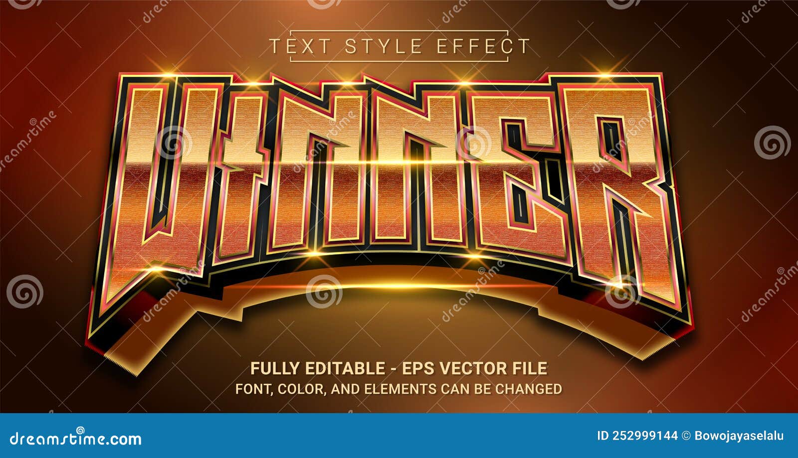 Winner Text Style Effect. Editable Graphic Text Template Stock Vector ...