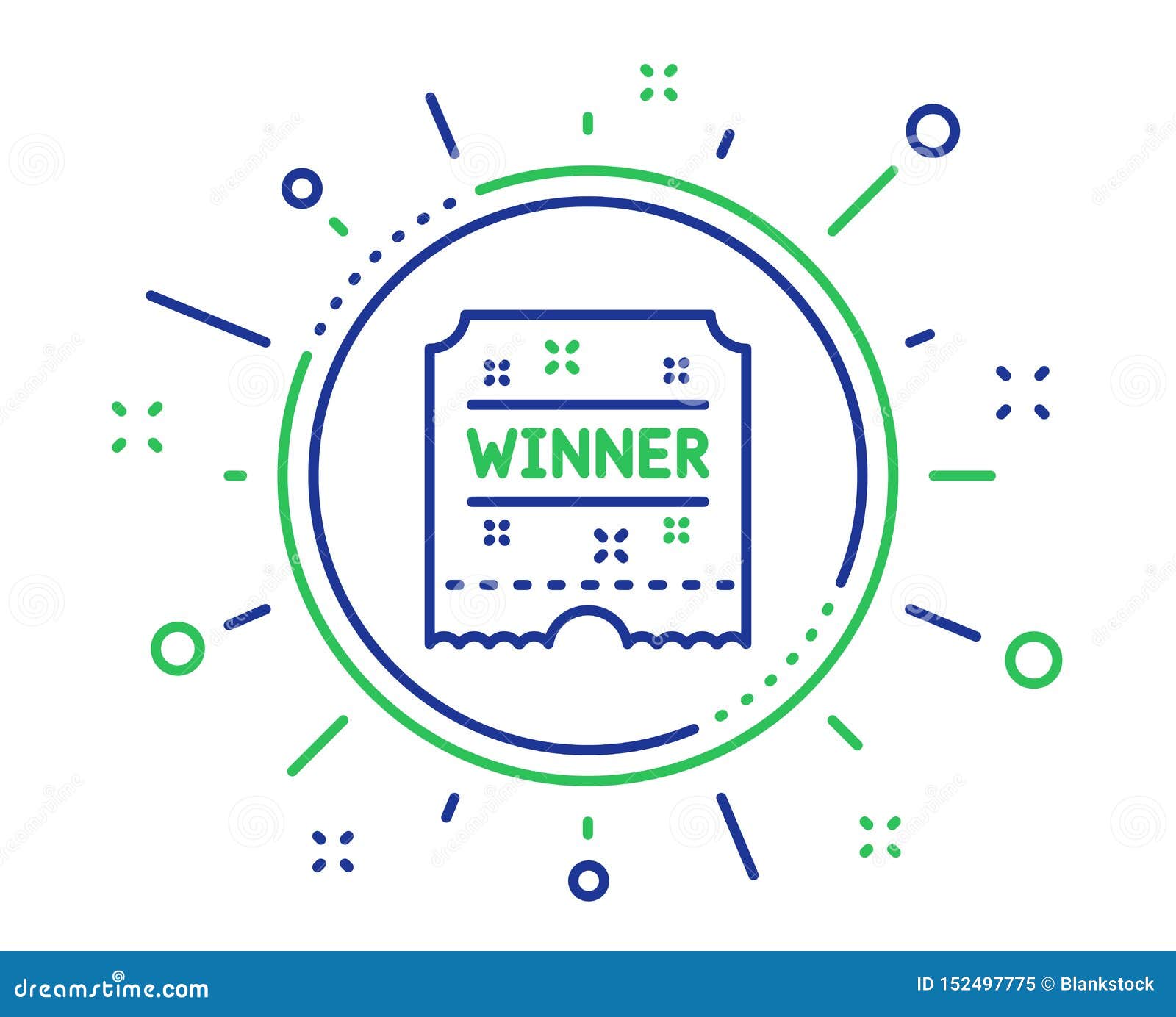 Winner Ticket Line Icon. Amusement Park Award Sign. Vector Stock Vector ...