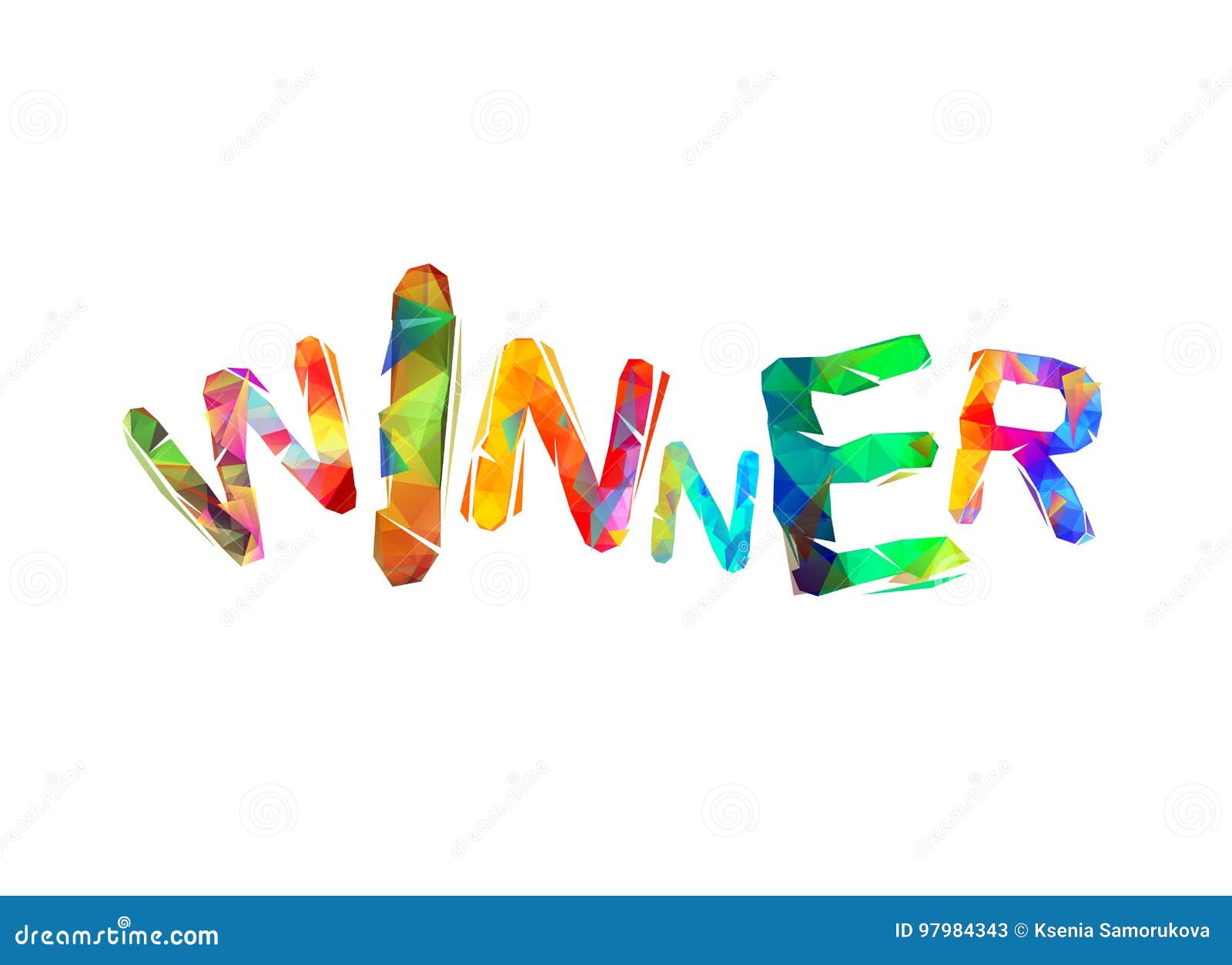 Winner. Triangular Vector Colorful Letters Stock Vector - Illustration ...