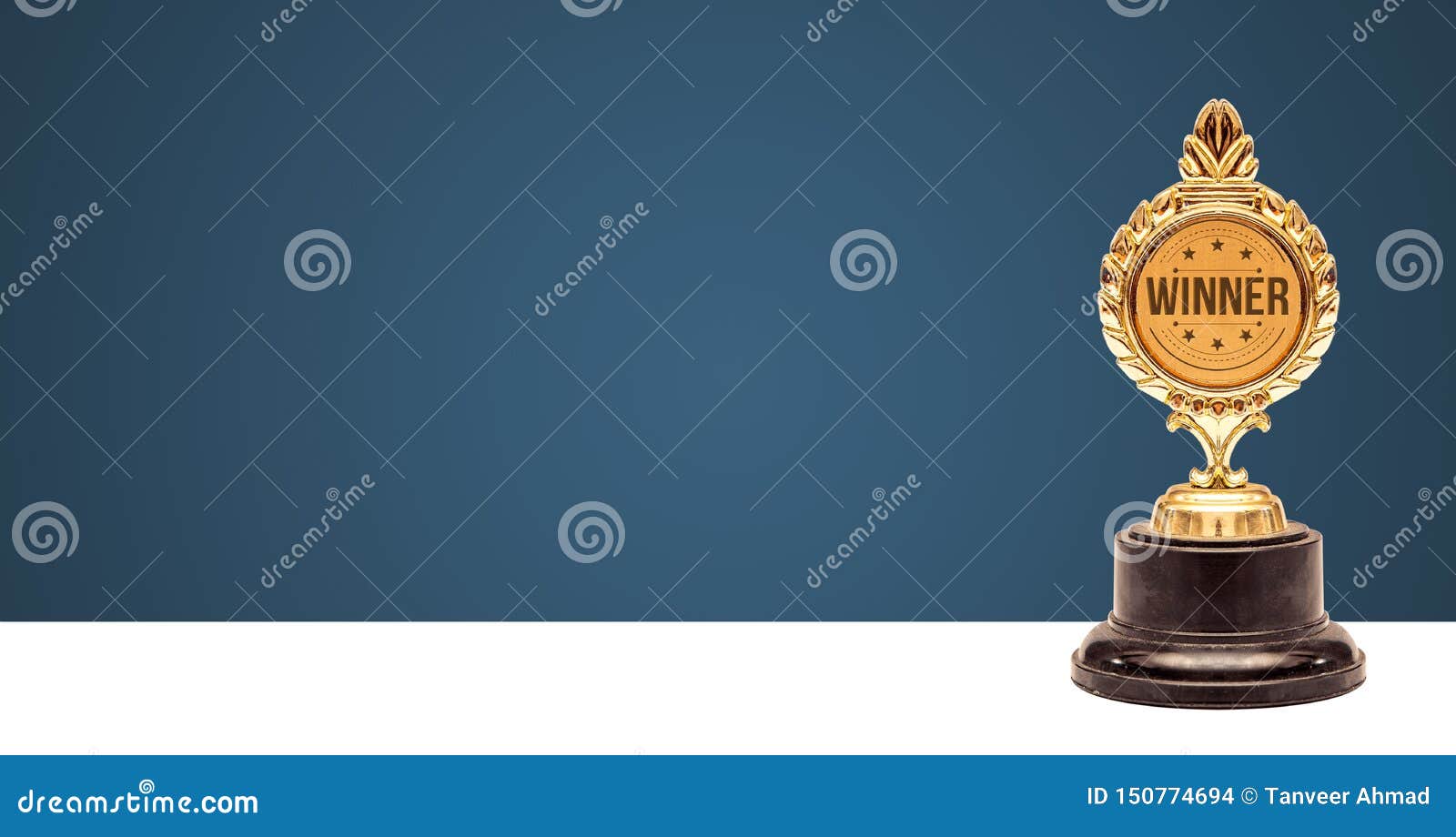 Winner Trophy Award Banner, Success Concept on Gradient Background ...