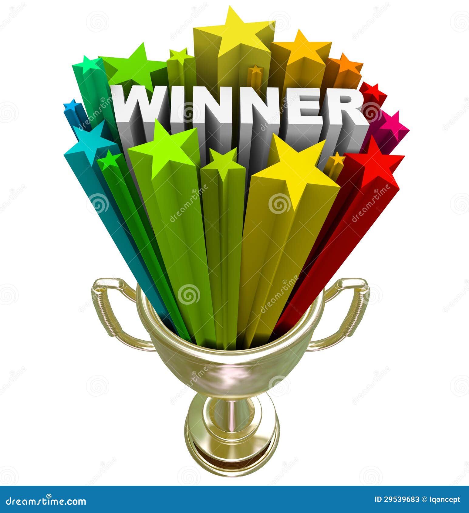 Winner Trophy - Burst of Stars Fireworks Stock Illustration ...