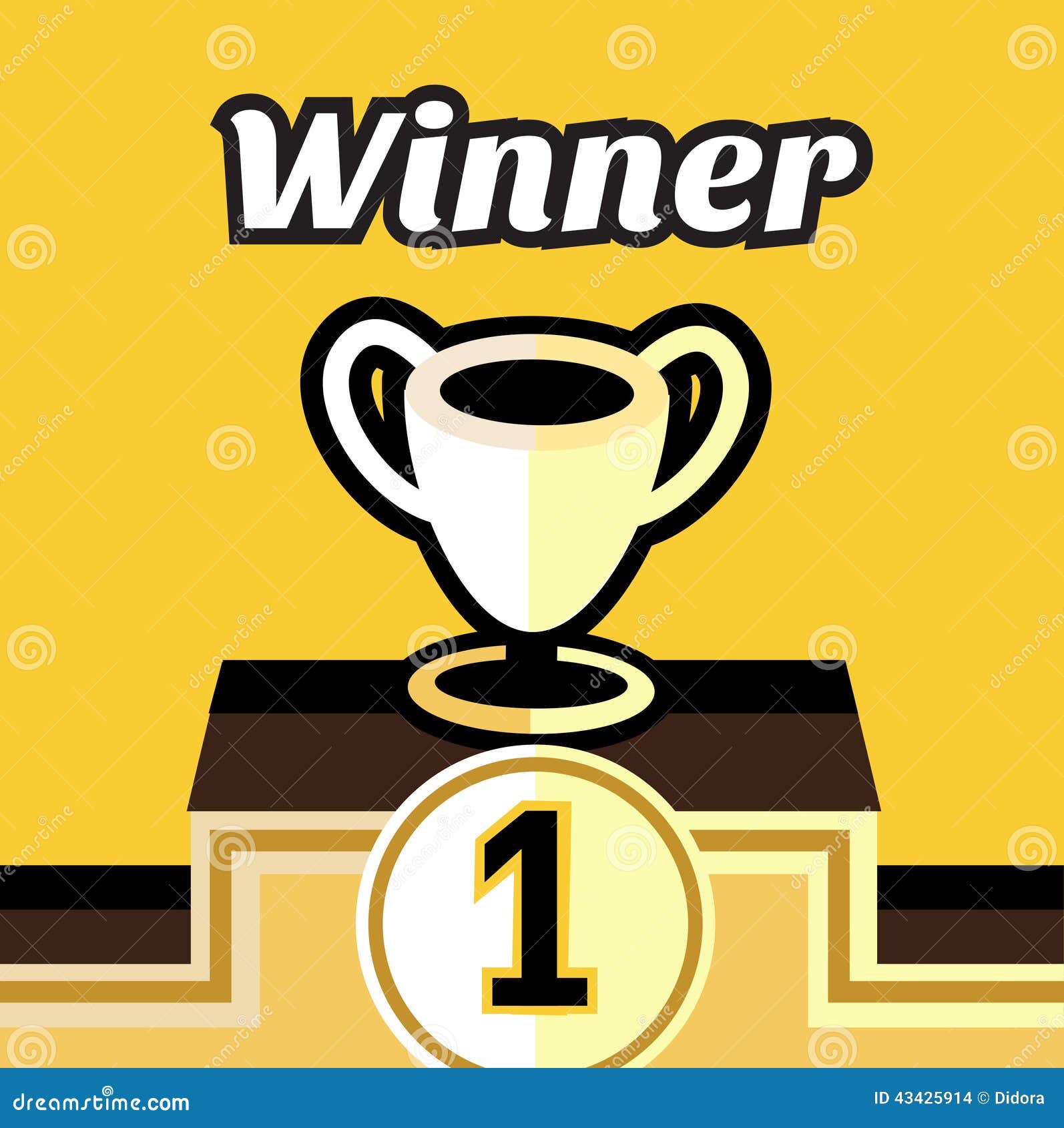 Winner Trophy with First Prize Concept Stock Illustration ...