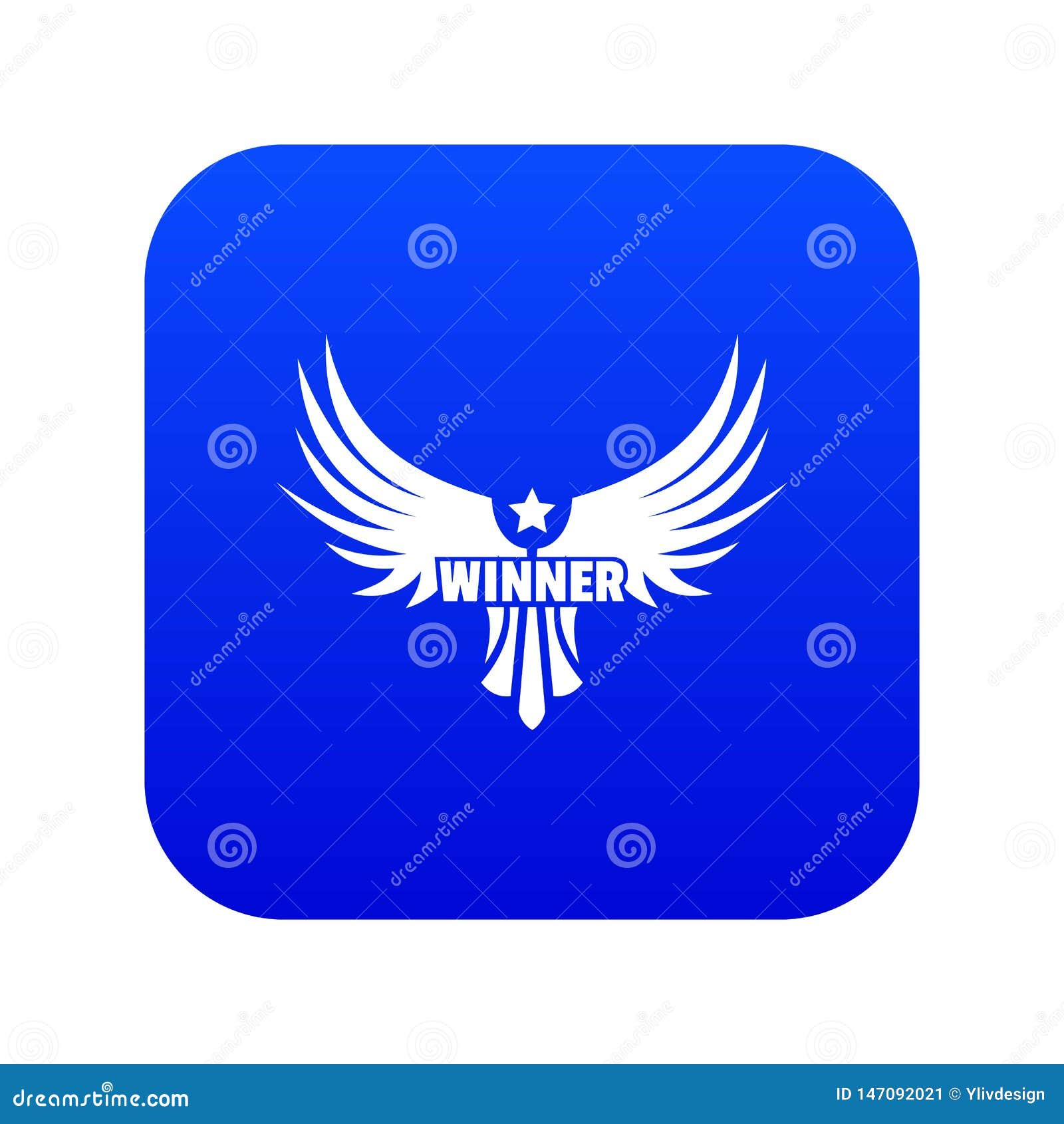 Winner Wing Icon Blue Vector Stock Vector - Illustration of isolated ...