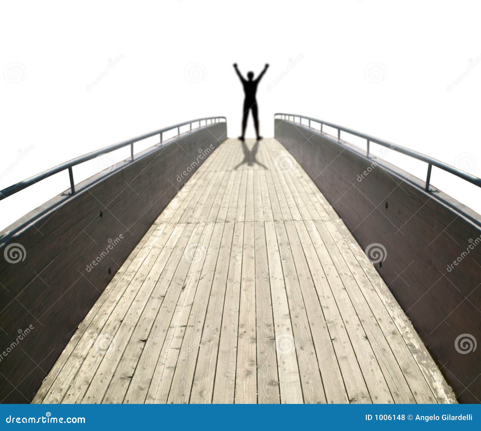 Winner on a wooden bridge stock photo. Image of winner - 1006148