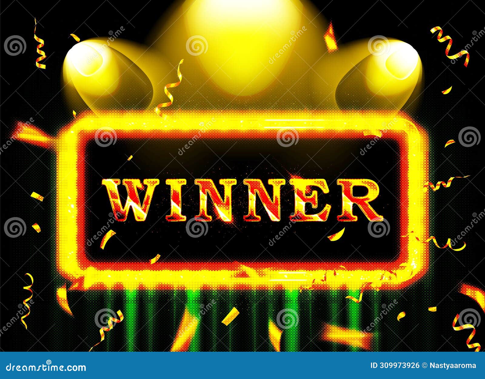 Winner Word on Banner with Greeb Curtains Stock Vector - Illustration ...