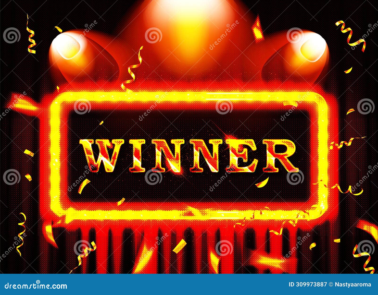 Winner Word on Banner with Red Curtains Stock Vector - Illustration of ...