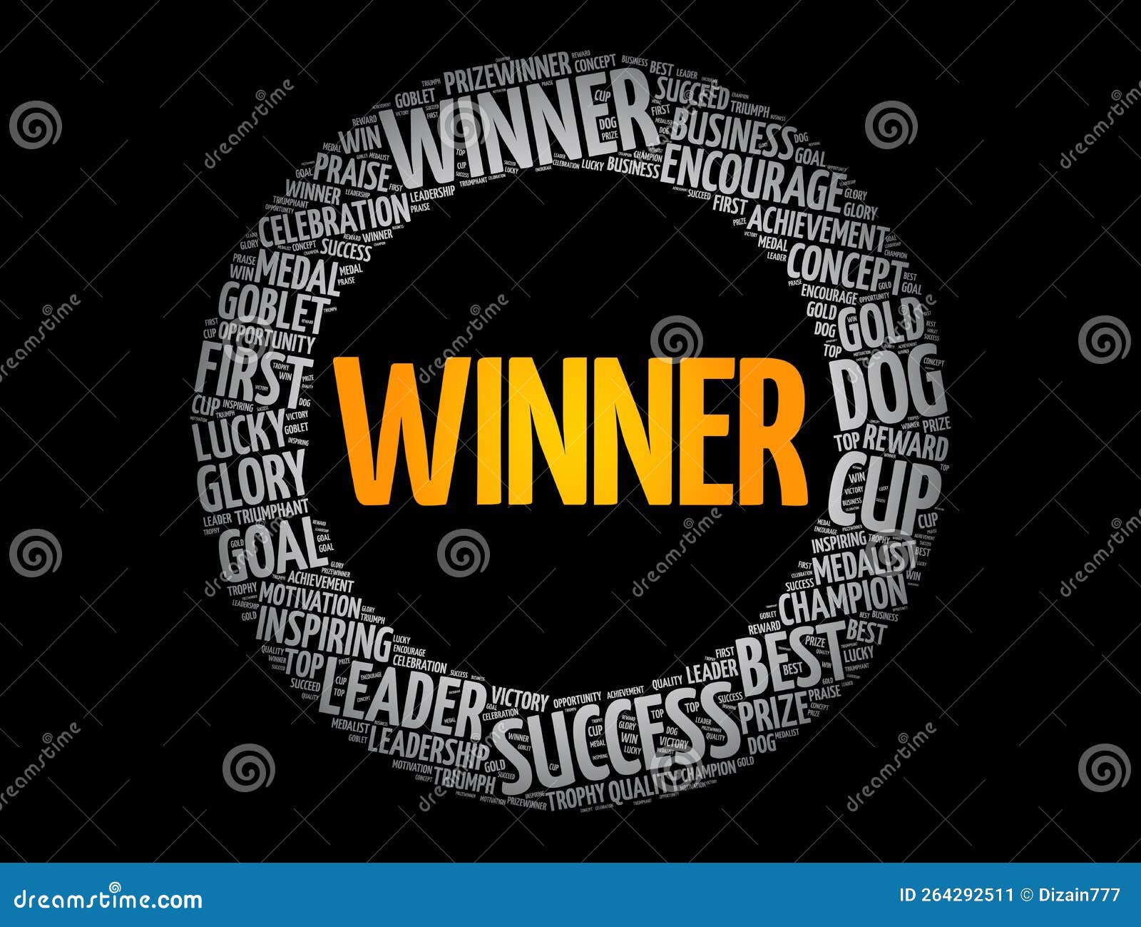 Winner Word Cloud Collage, Concept Background Stock Illustration ...