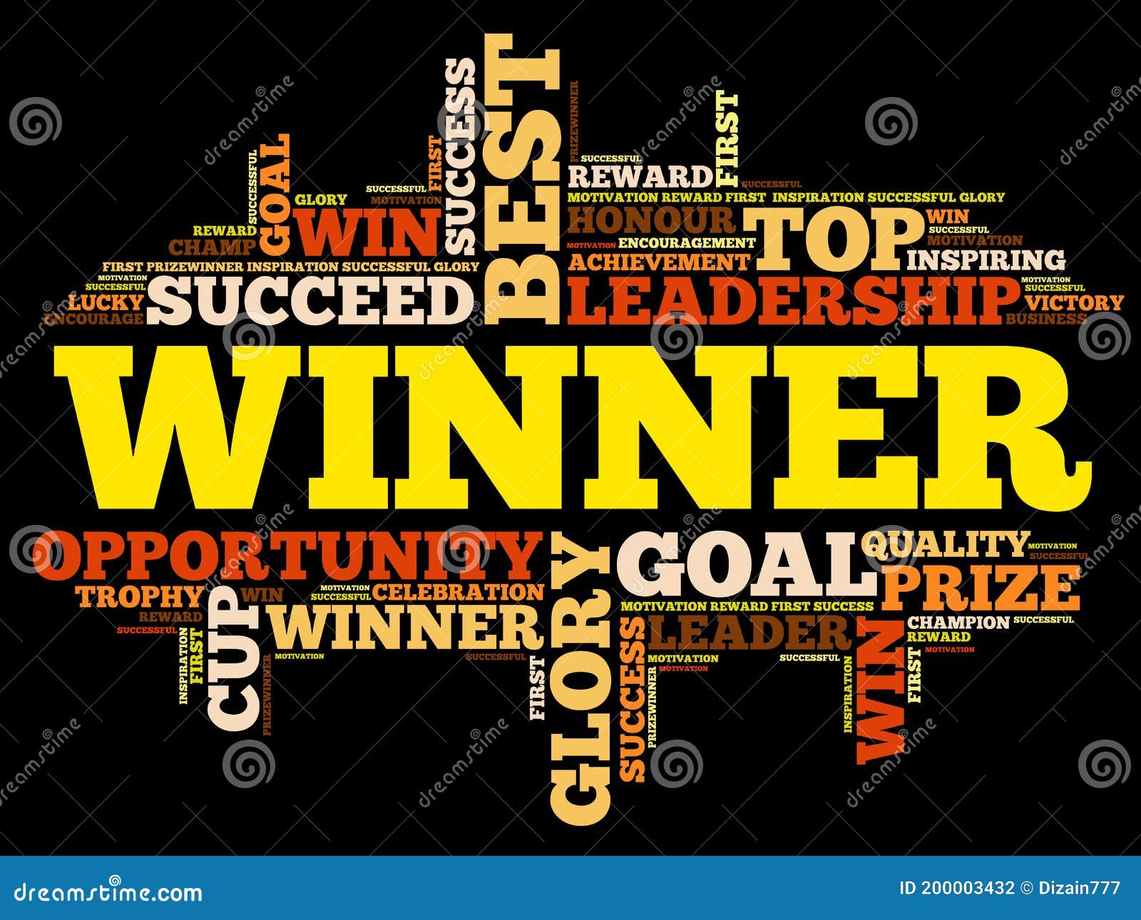 Winner word cloud stock illustration. Illustration of background ...