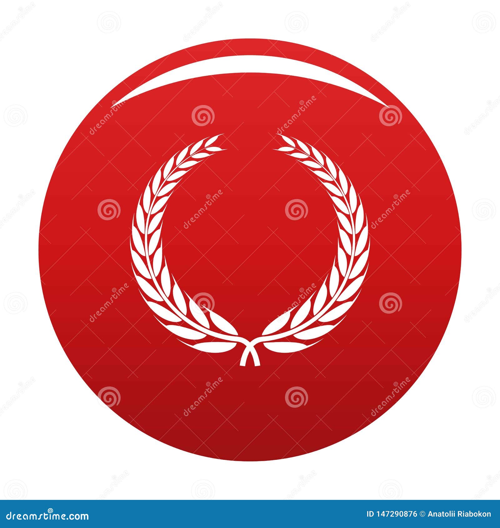 Winner Wreath Icon Vector Red Stock Vector - Illustration of branch ...