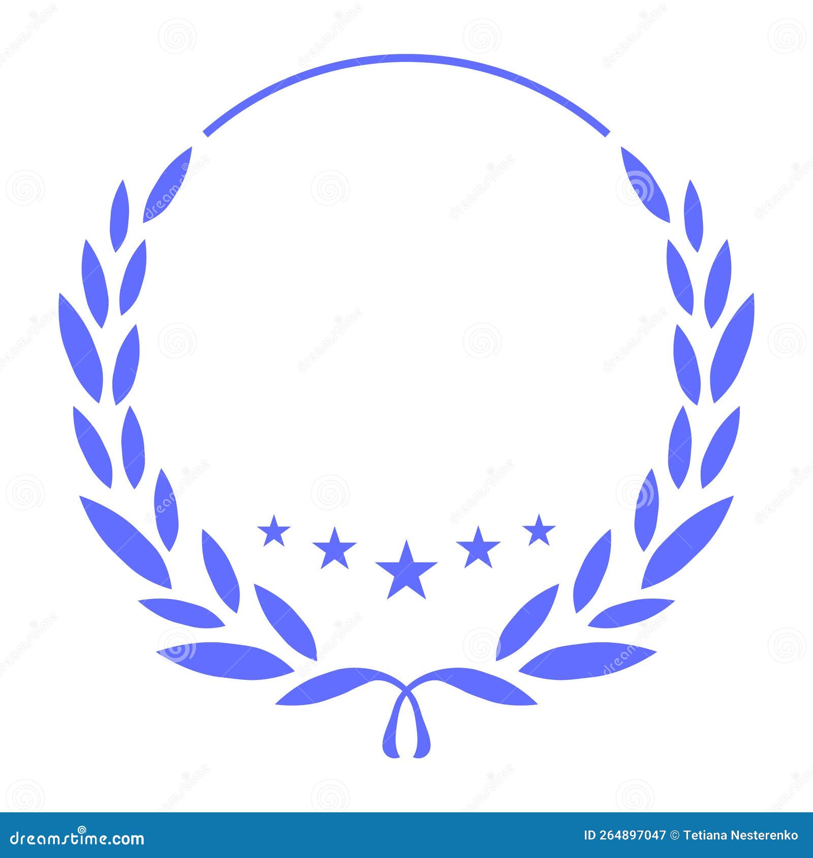 Winner Wreath and Stars Blue Brochure Element Design Stock Vector ...