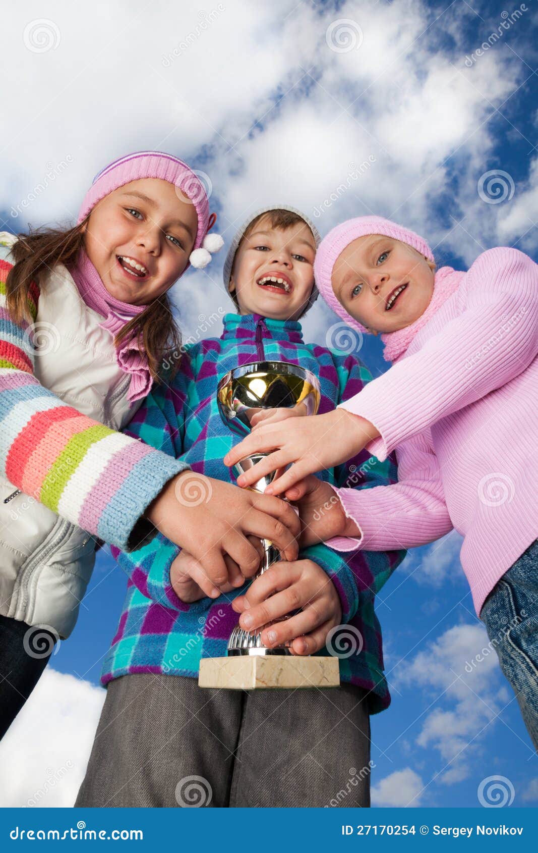 We are winners! stock photo. Image of holding, people - 27170254