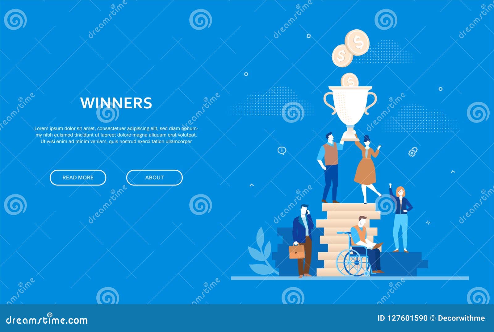 Winners Concept - Flat Design Style Colorful Banner Stock Vector ... Winners Concept - Flat Design Style Colorful Banner Stock Vector ...
