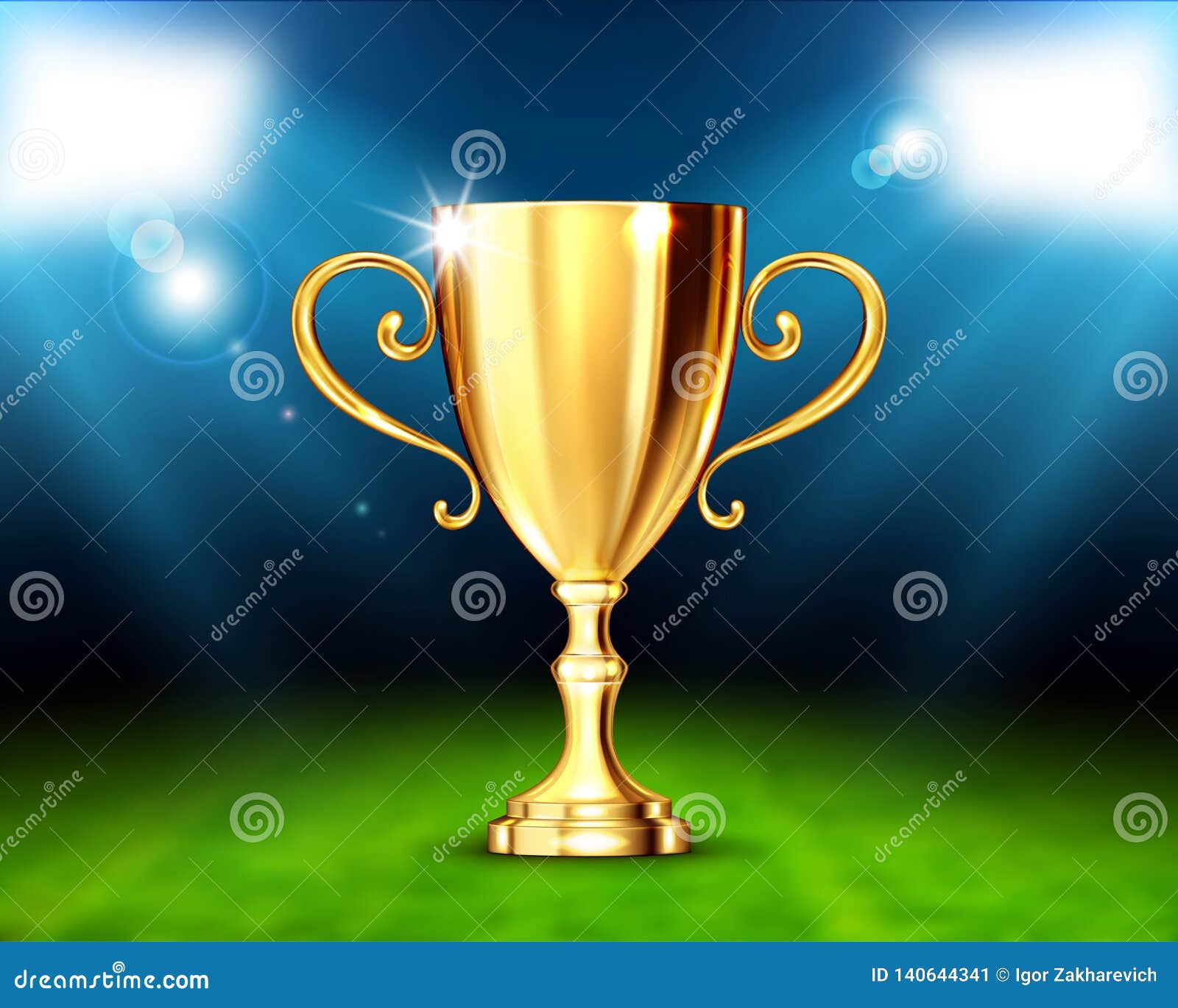 Winners cup in stadium stock illustration. Illustration of light ...