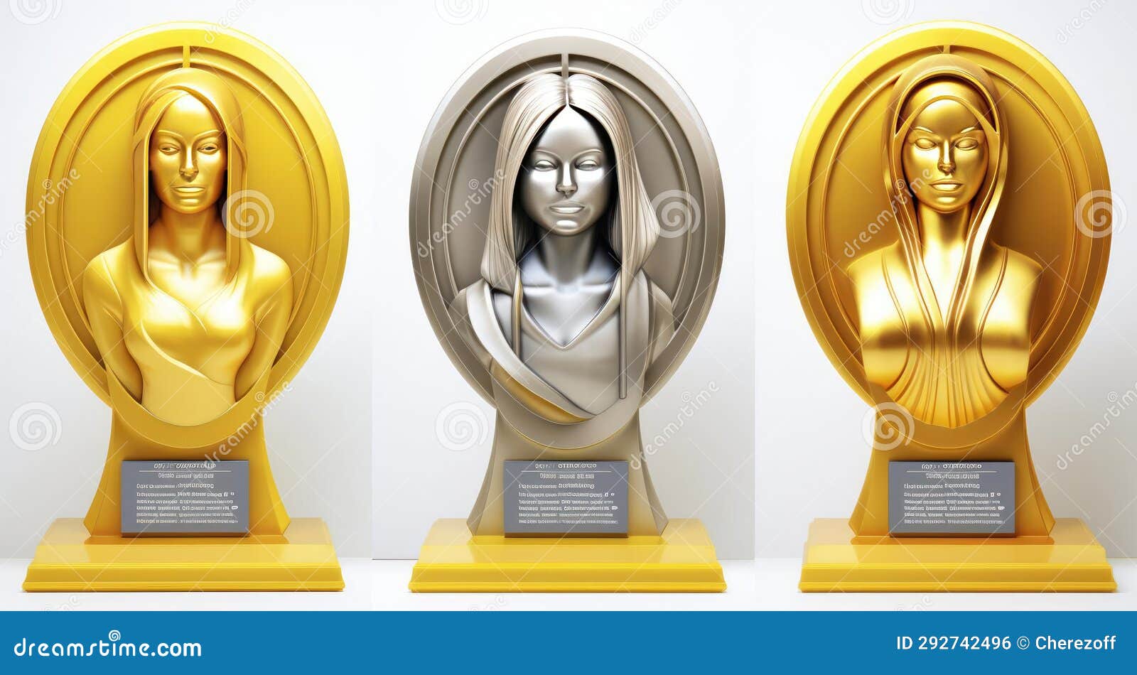 Winners Cups Stand in a Row Stock Illustration - Illustration of award ...