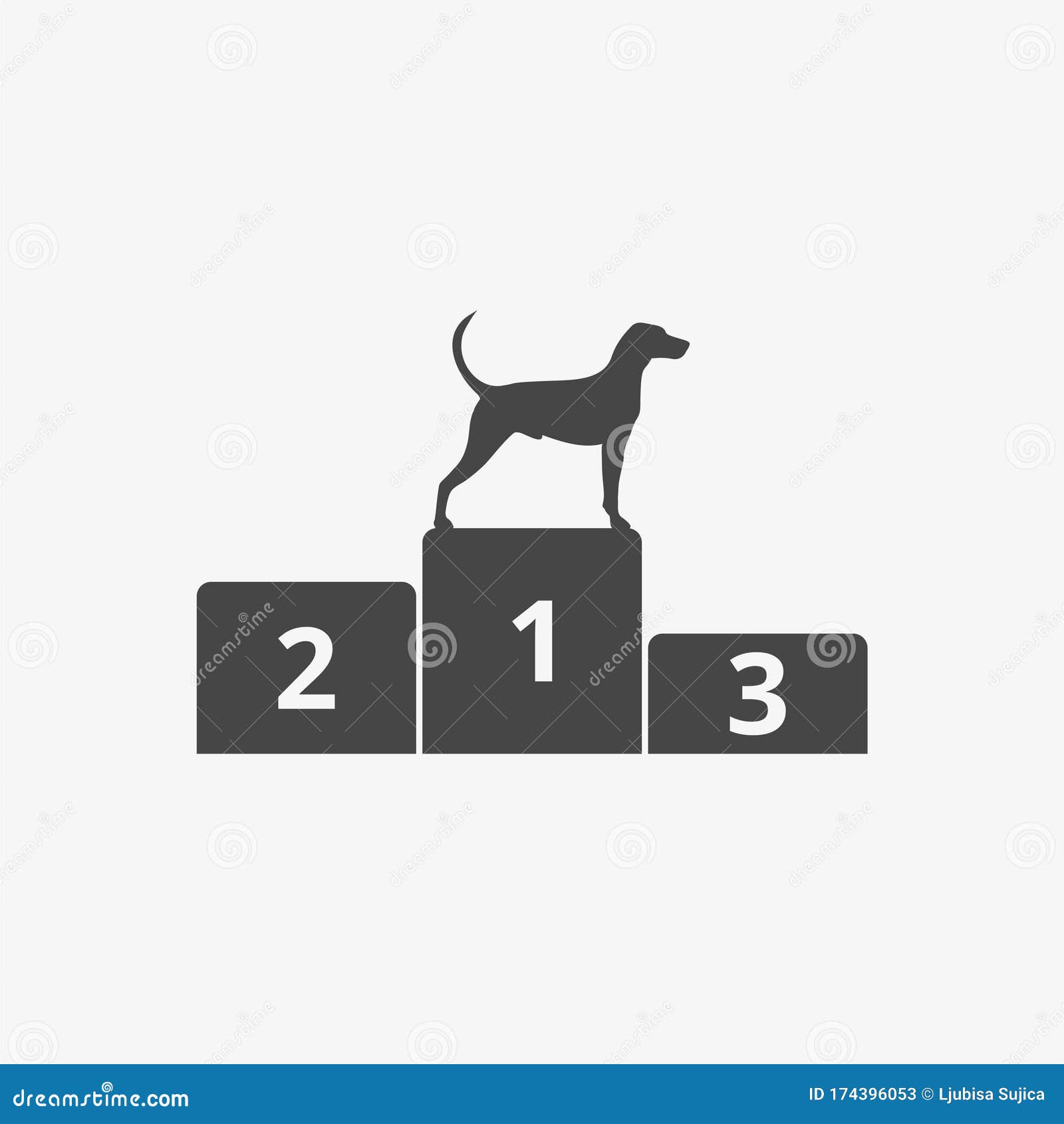 Winners of Dog Competition at the Podium Icon Stock Vector ...